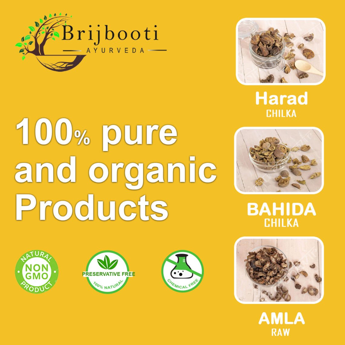 BrijBooti Harad - Baheda - Amla (RAW) Each - Brijbooti