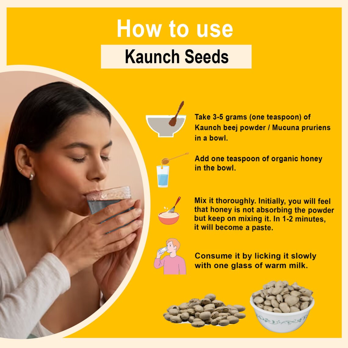 BrijBooti Kaunch Seed White - Kaunch Beej Safed - Mucuna Pruriens ...